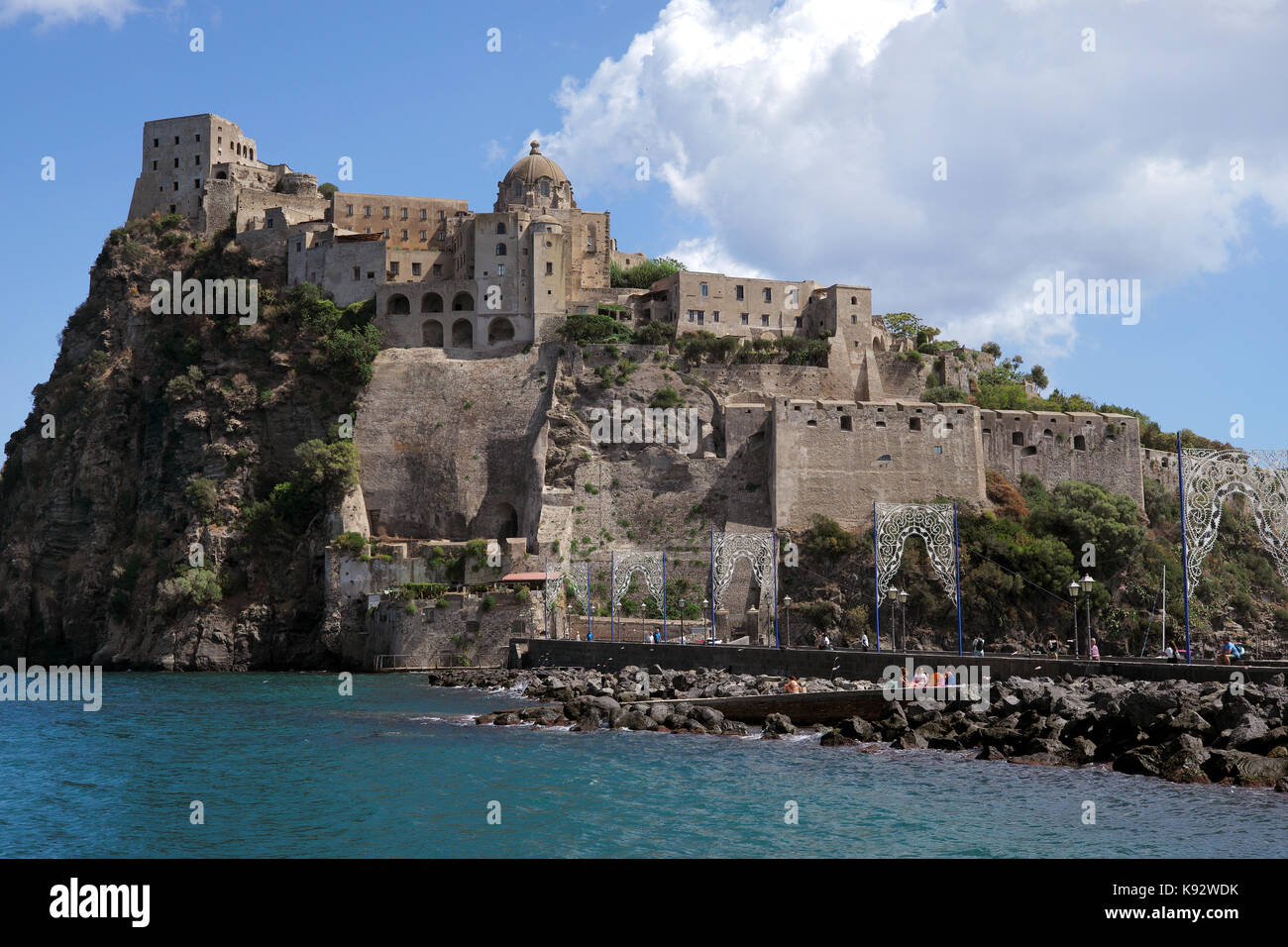 The Aragonese Castle on the Italian island of Ischia in the Gulf of ...