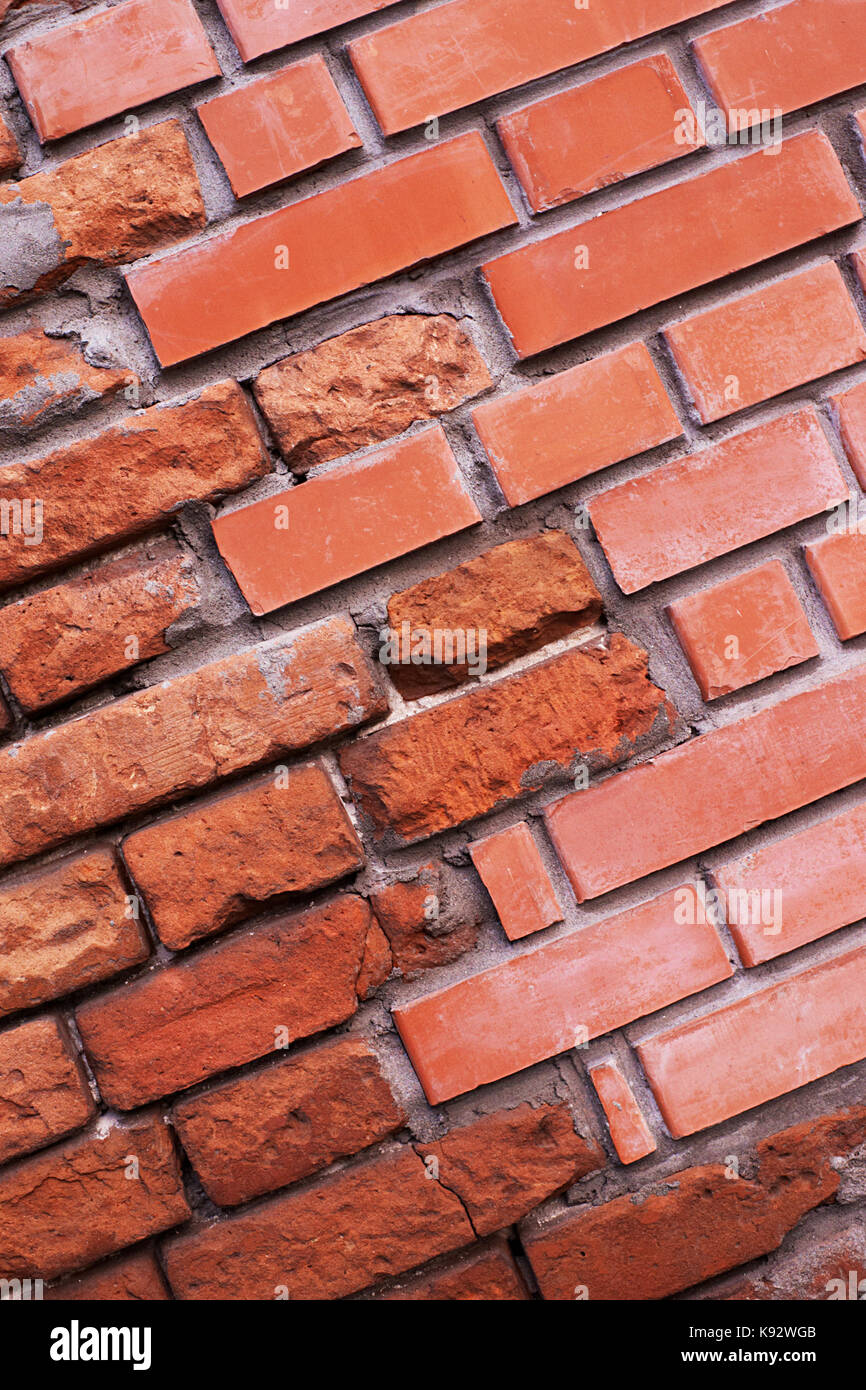 Old red bricks half new Stock Photo - Alamy
