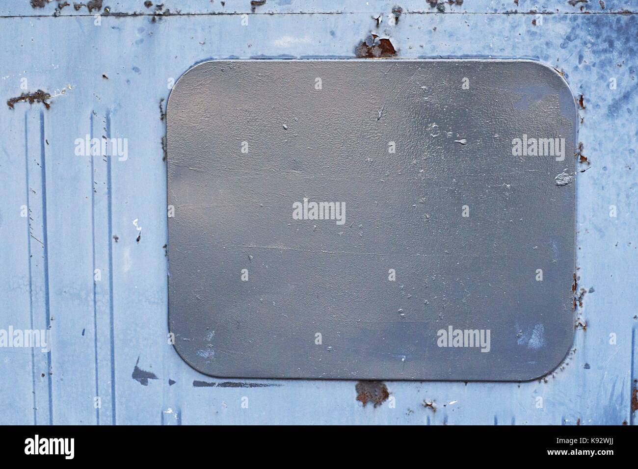 Blue background. A gray rectangle. Vertical stripes Stock Photo - Alamy