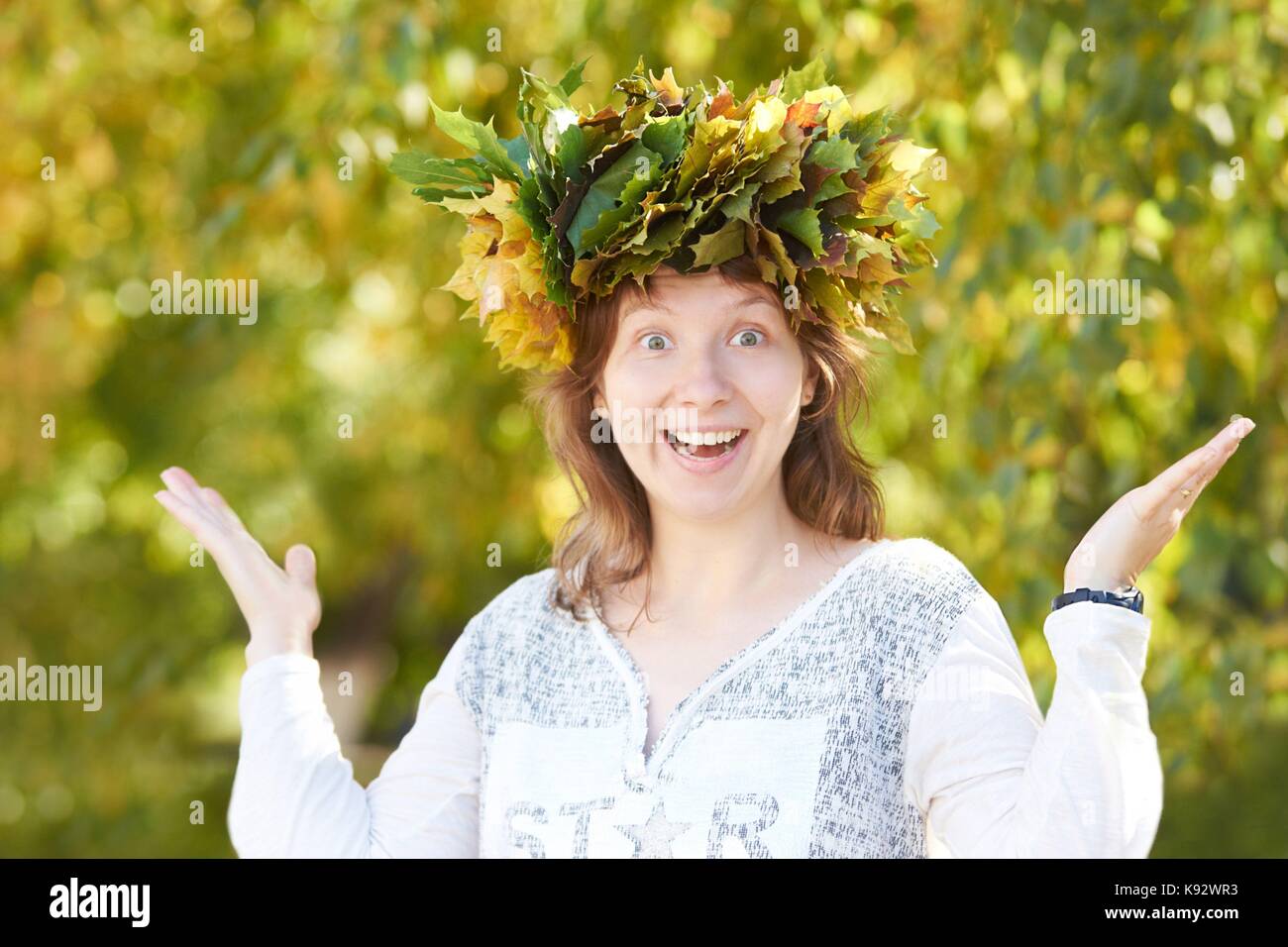 Autumn portrait. Girl. Emotions Stock Photo - Alamy