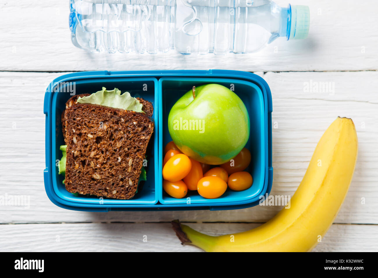 Image of fitness snack in lunch box Stock Photo - Alamy