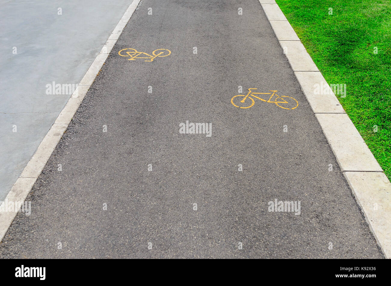 Bike path close-up Stock Photo - Alamy