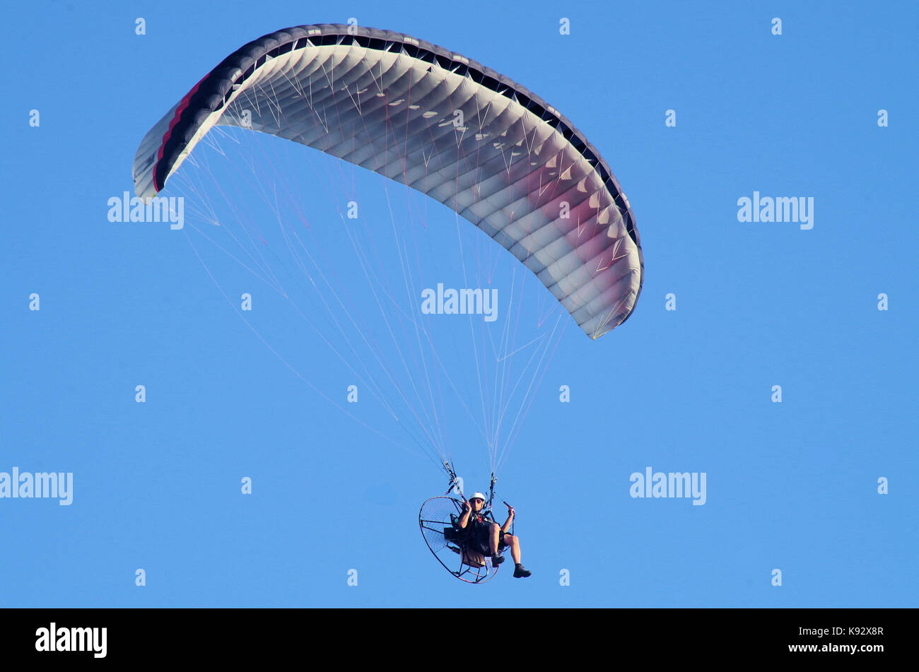 clear view of a paraglider in the sky Stock Photo - Alamy