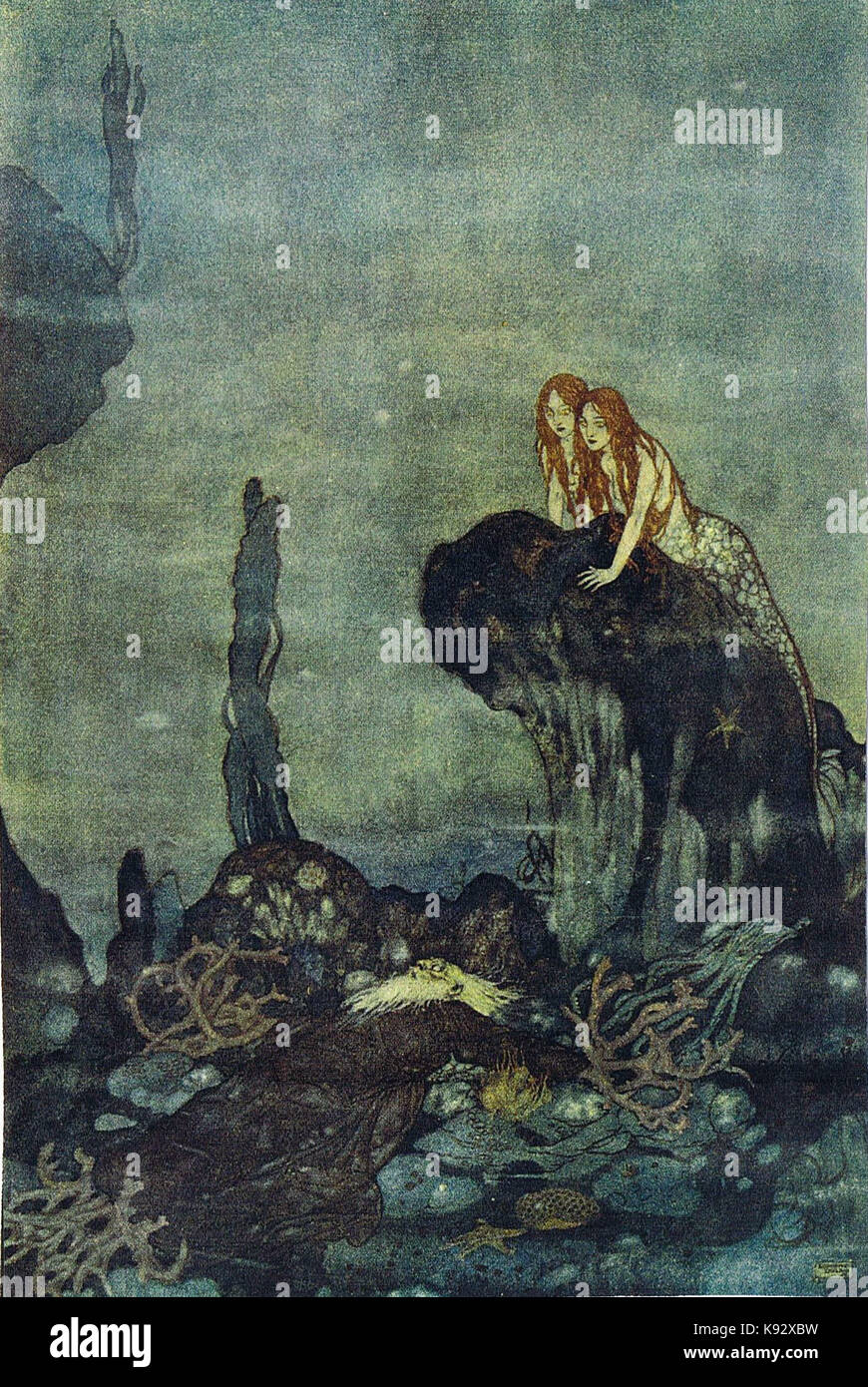 Edmund Dulac - 'Full fathom five thy father lies; Of his bones are ...