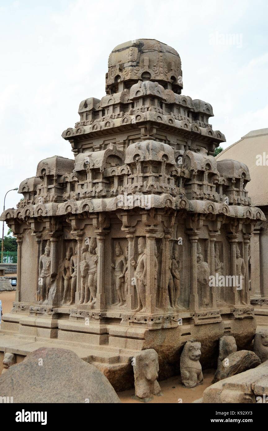 Panch Rathas, Mahabalipuram, Tamil Nadu, INdia Stock Photo - Alamy