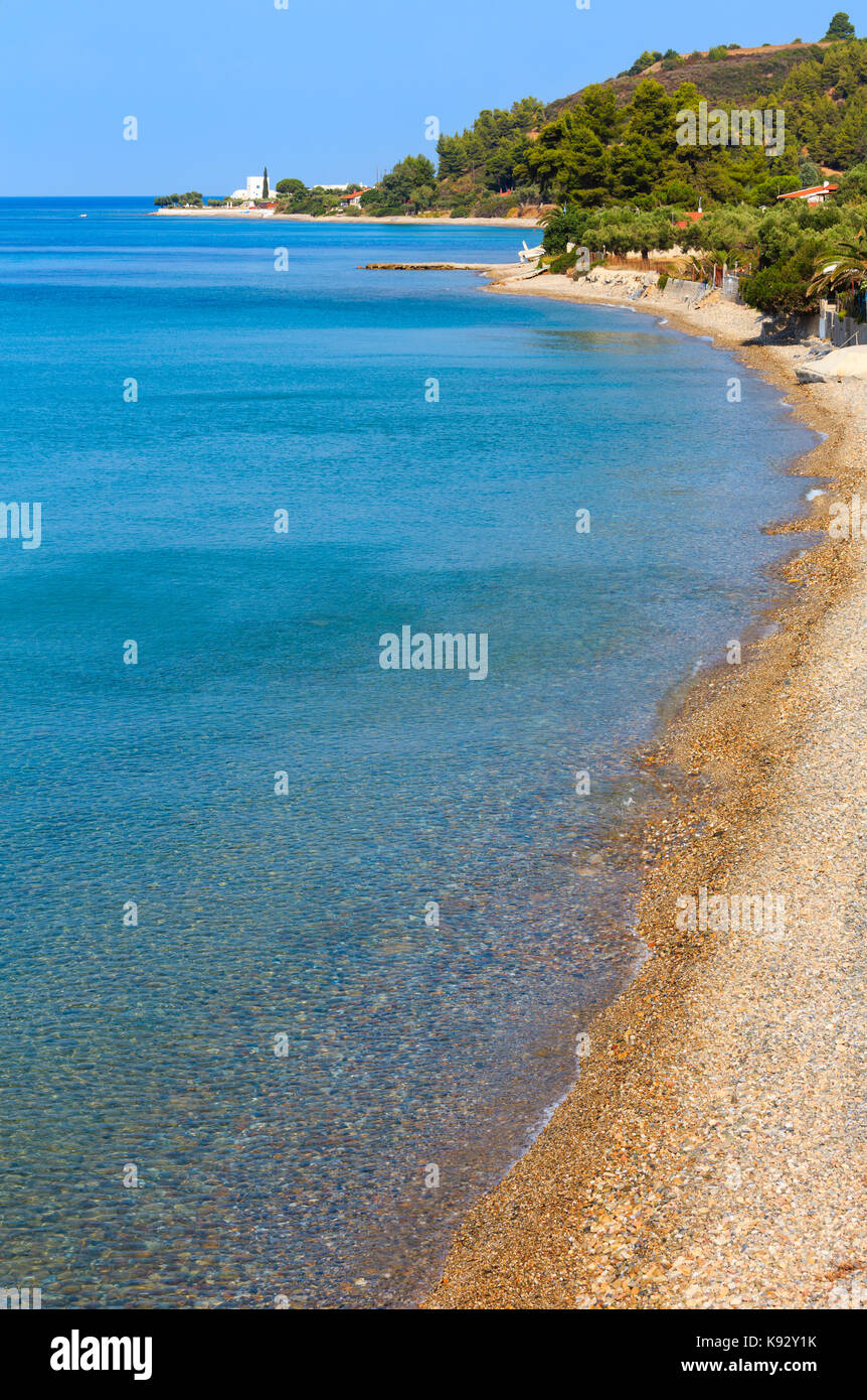 Summer sea coast morning landscape (Kassandra peninsula, Halkidiki ...