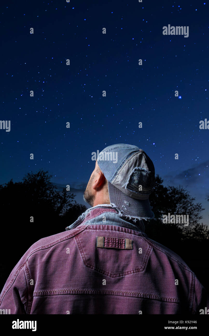 People Looking Up At The Night Sky