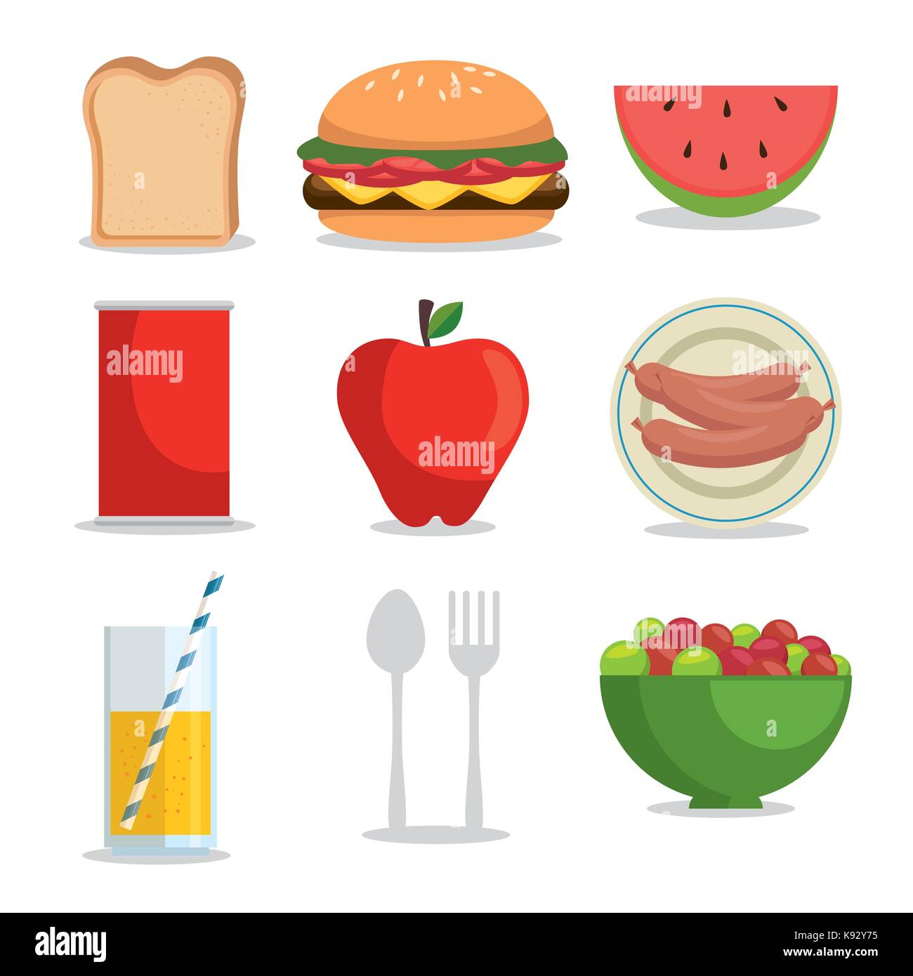 set of picnic icon vector illustration graphic design Stock Vector ...