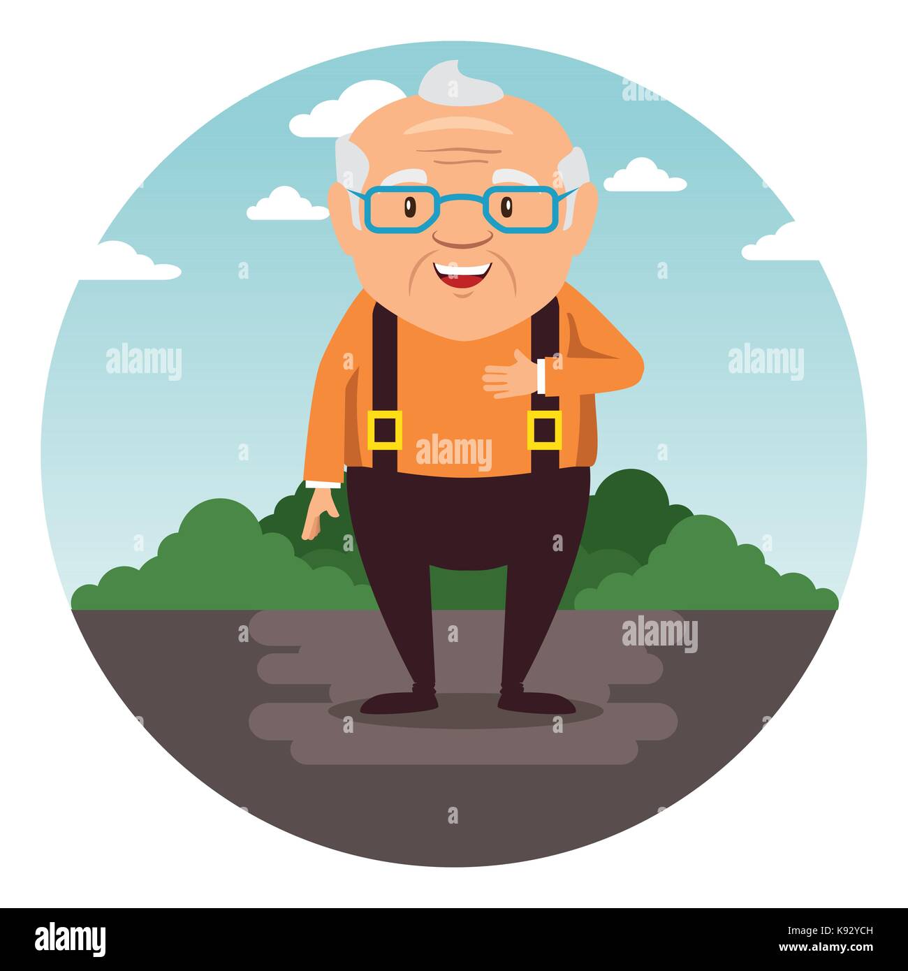 happy grandfather cartoon vector illustration graphic design Stock ...