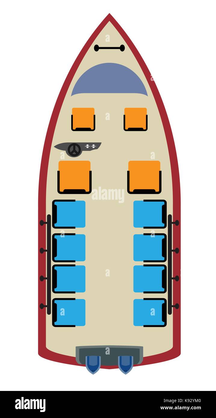 Seat Map of Small Moter boat on white Background Vector Stock Vector ...