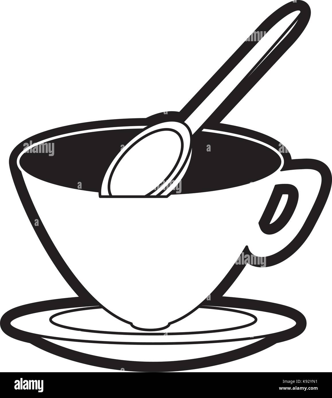 coffee cup and spoon vector illustration Stock Vector Image & Art - Alamy