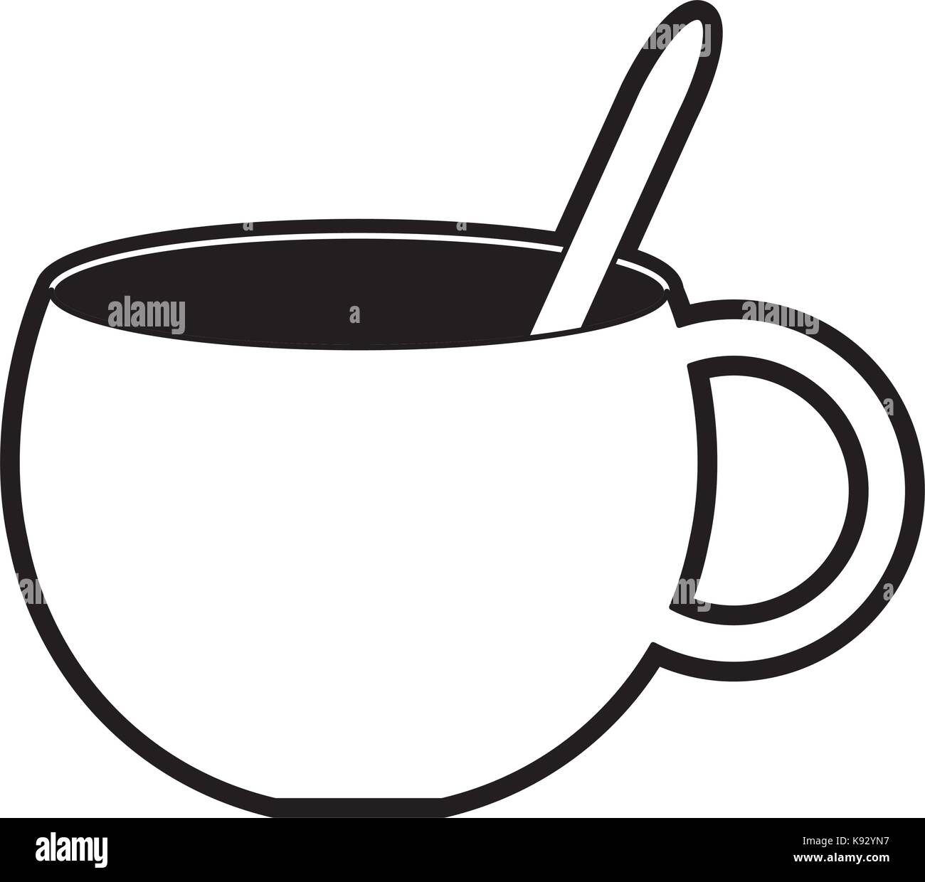 coffee cup spoon vector illustration Stock Vector Image & Art - Alamy