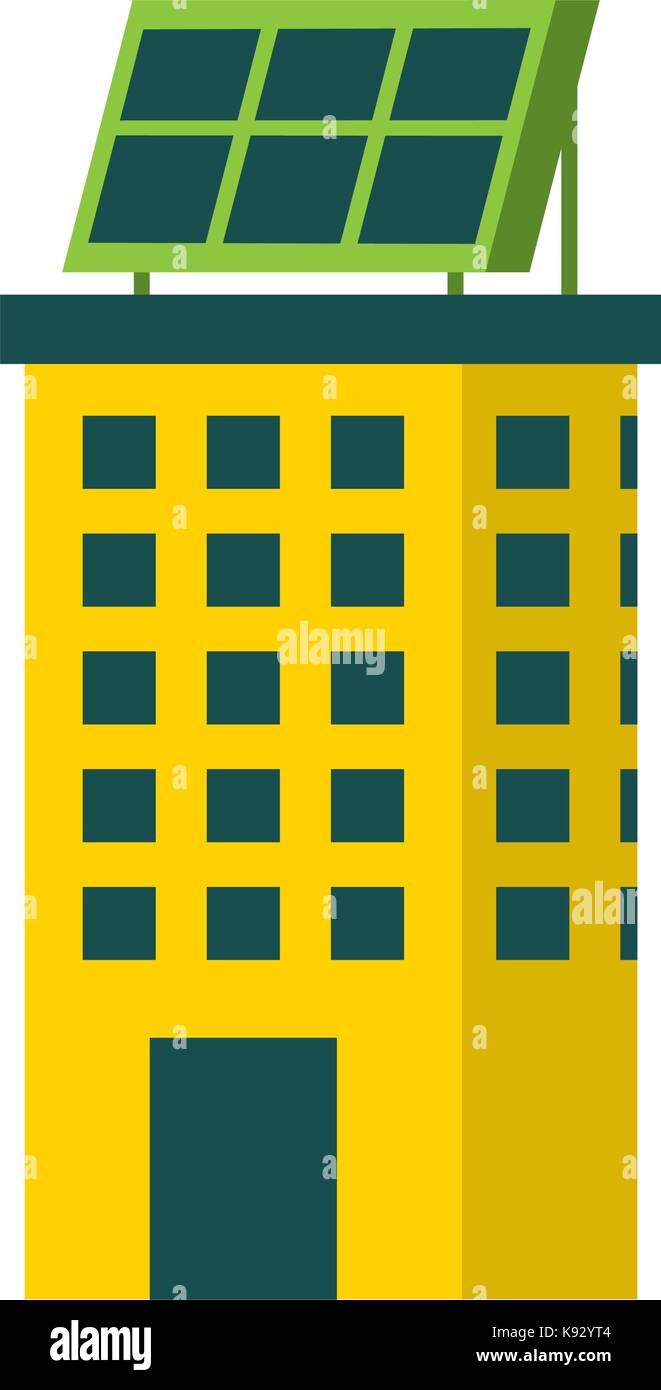 green energy urban ecology nature house or business building with solar ...