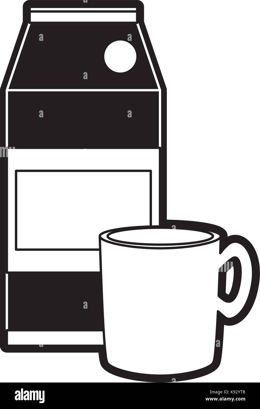 coffee mug and milk carton vector illustration Stock Vector Image & Art ...