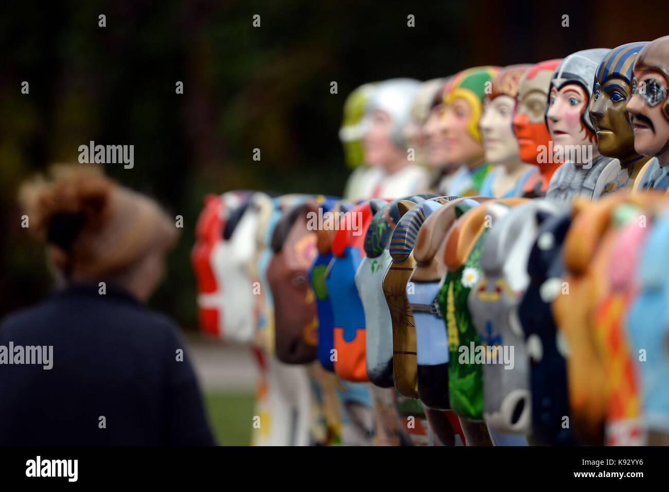 People view horsemen from the Lincoln Knights Trail at Lincoln Castle ...