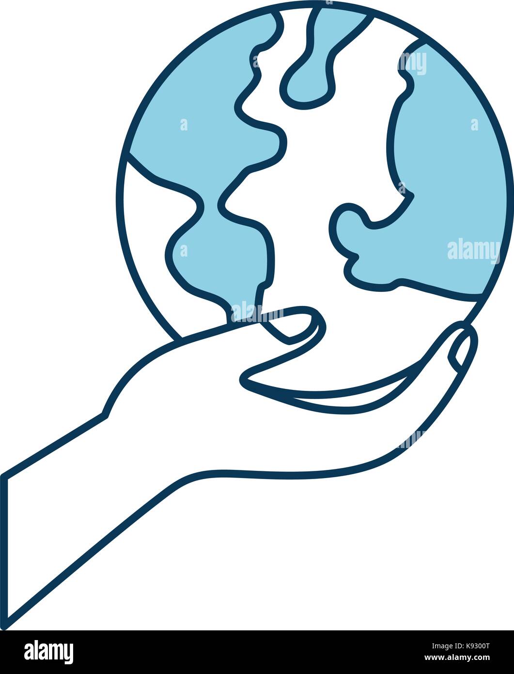 hand holding planet earth ecological environmental concept Stock Vector ...