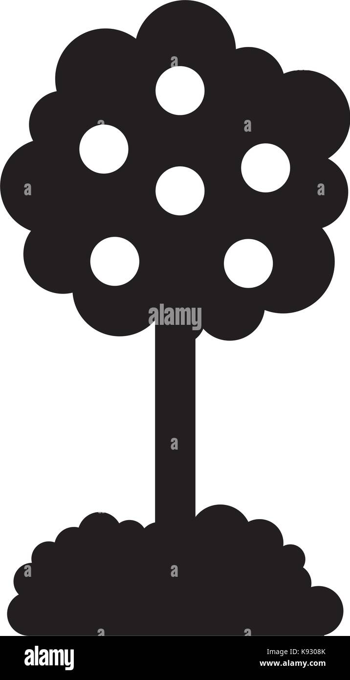 tree with fruit natural forest environment concept Stock Vector Image ...