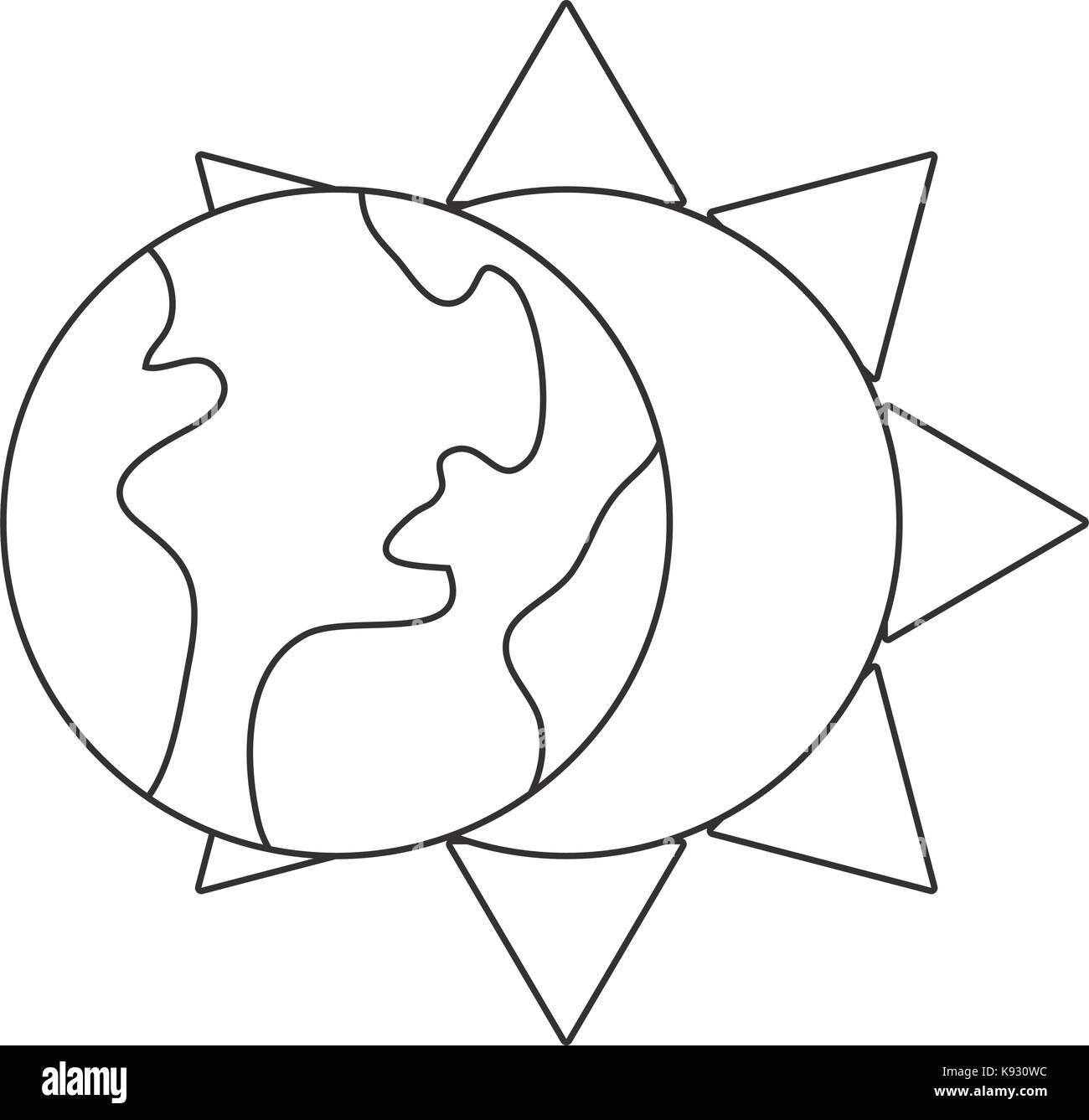 earth planet and sun icon Stock Vector Image & Art - Alamy