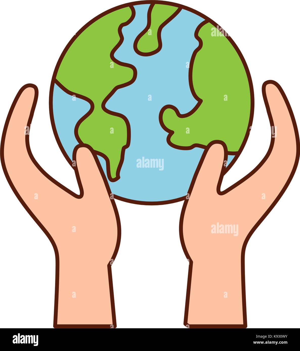 hand holding planet earth ecological environmental concept Stock Vector ...