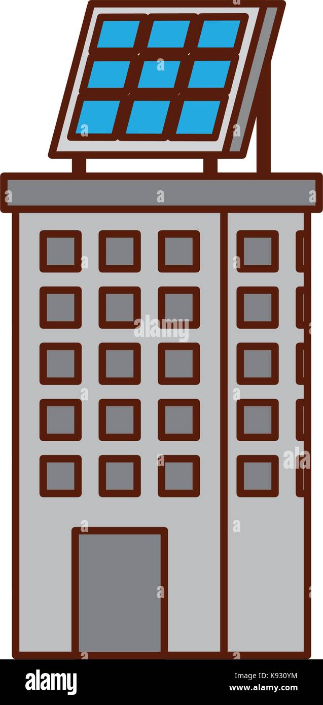 green energy urban ecology nature house or business building with solar ...