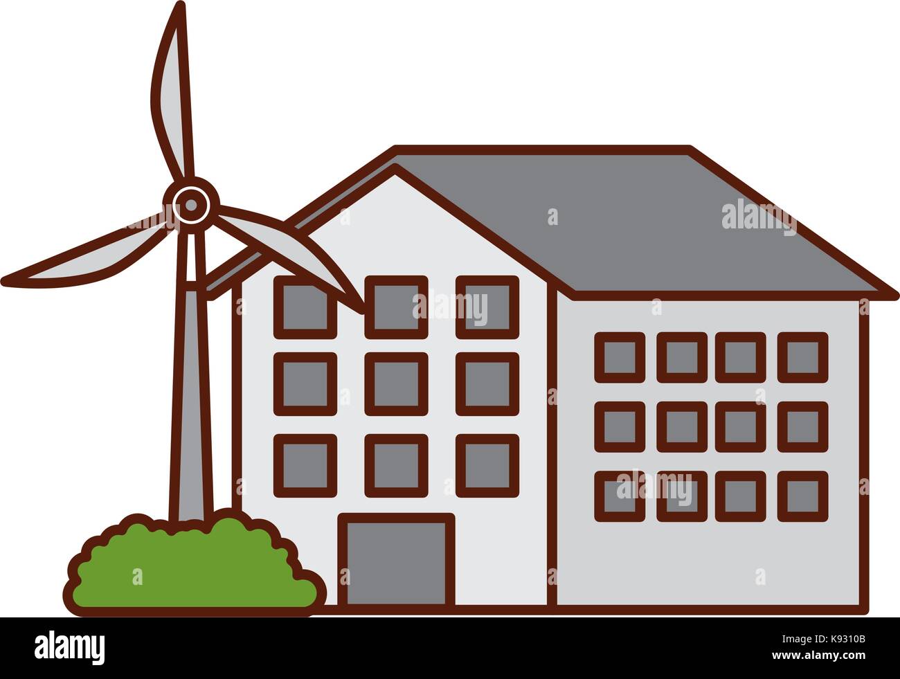 house with windmill for energy sustainable Stock Vector Image & Art - Alamy