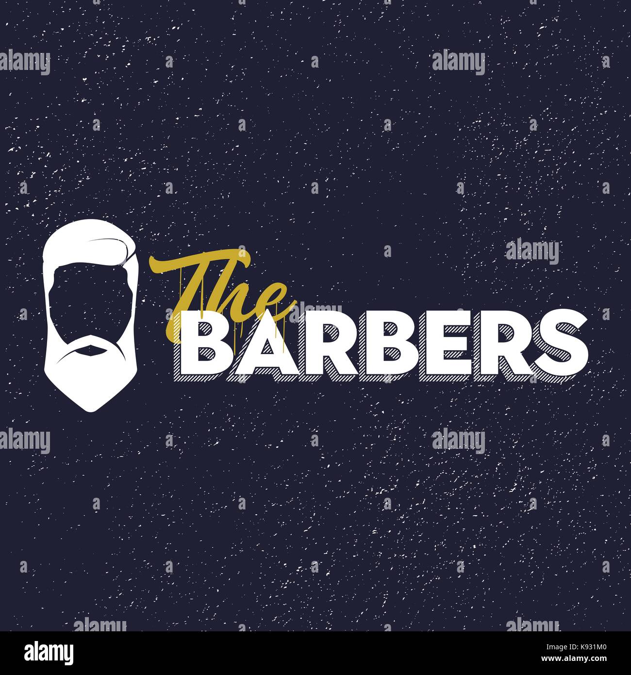 The barbers sign logo with man hair, beard and mustaches silhouette ...