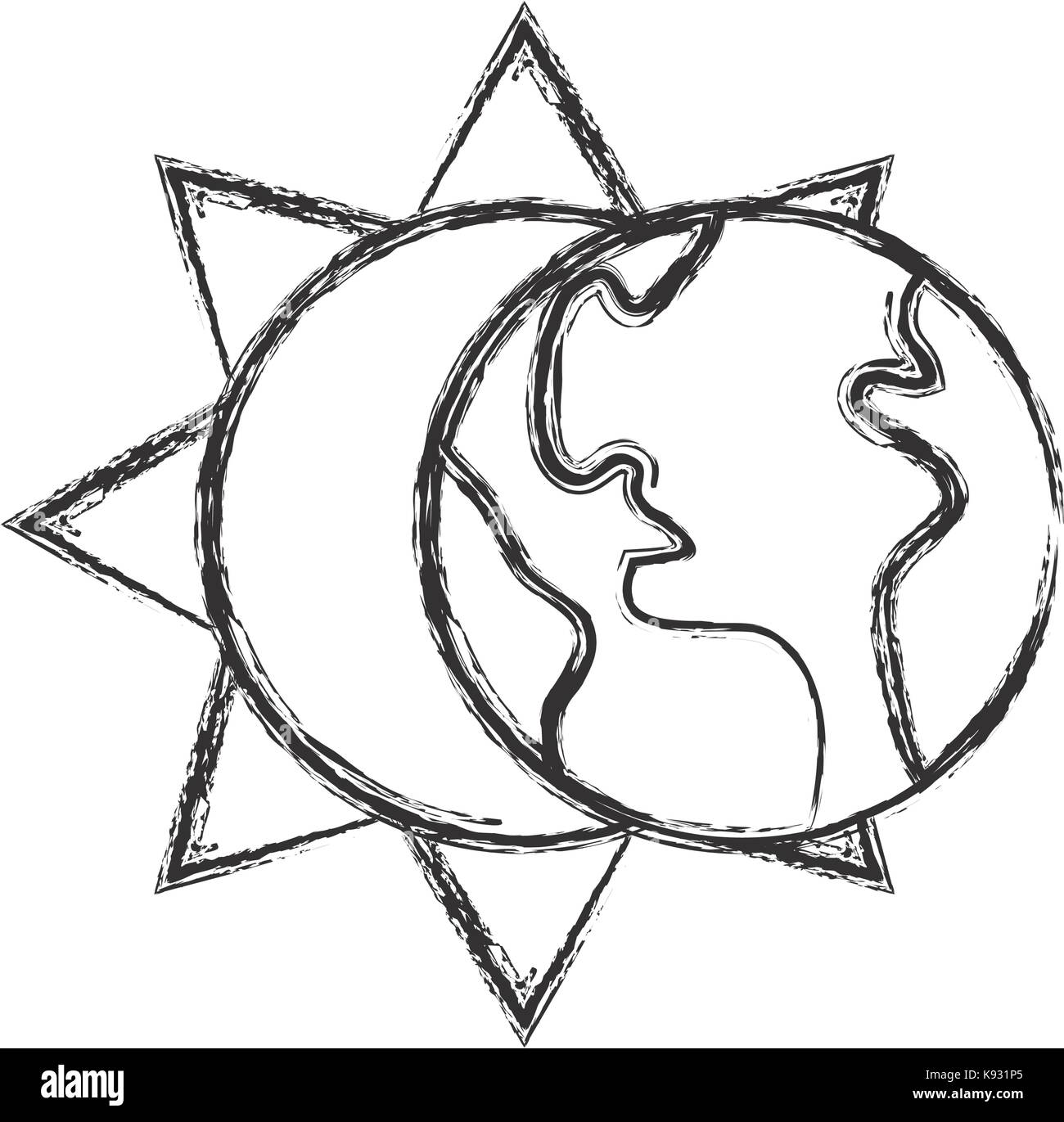 earth planet and sun icon Stock Vector Image & Art - Alamy