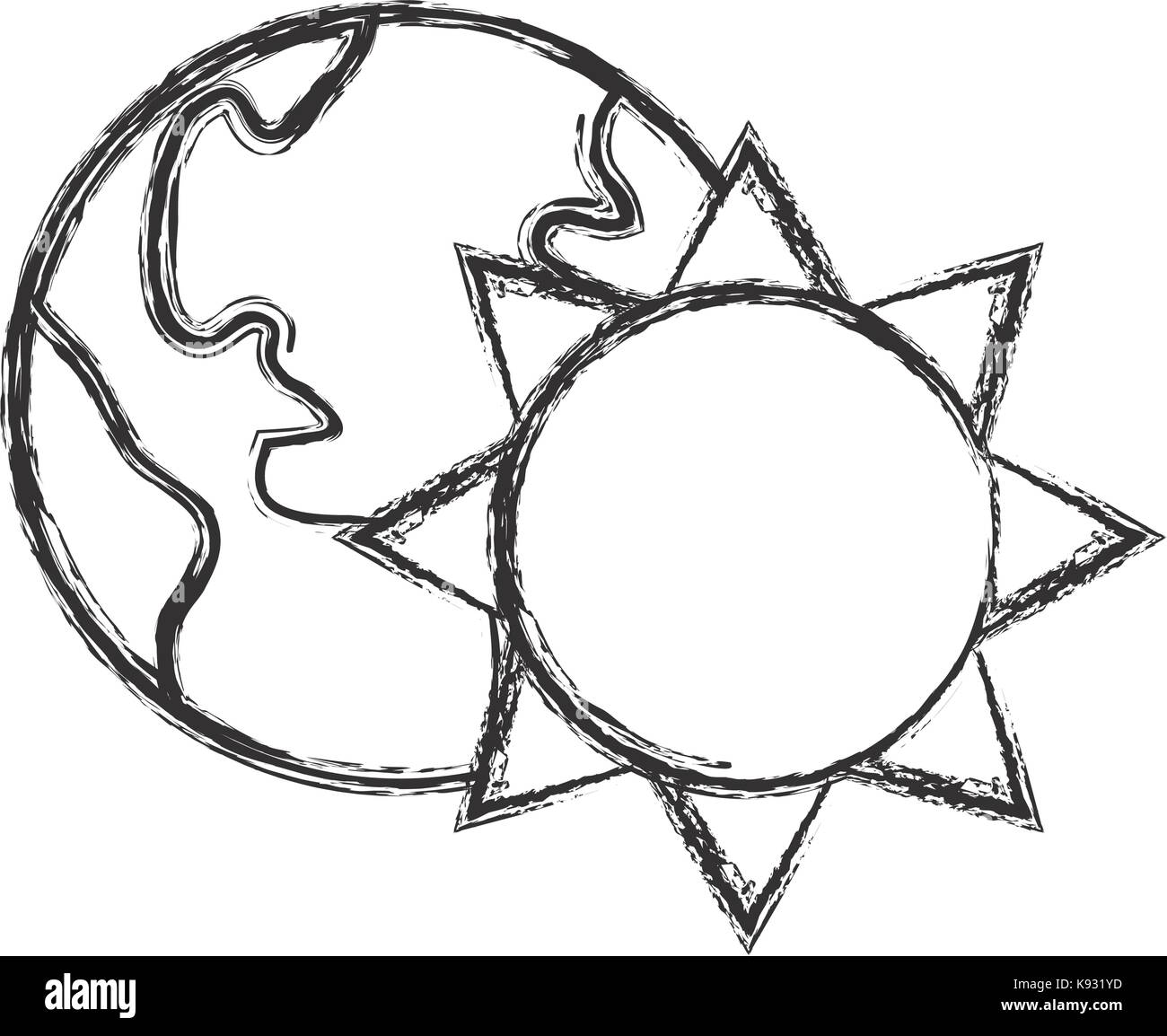 earth planet and sun icon Stock Vector Image & Art - Alamy