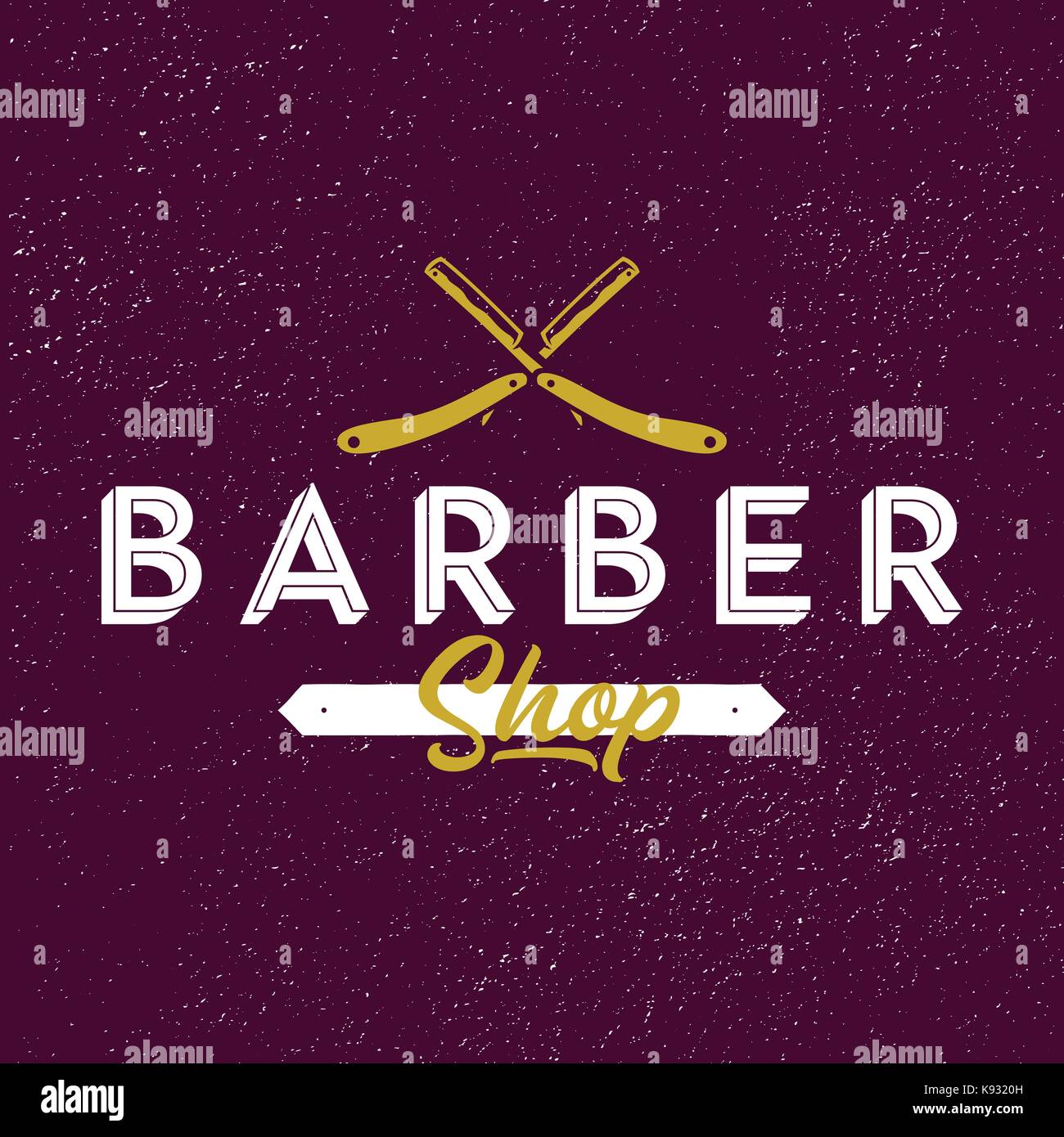 Barber shop logo with razors. Vector illustration Stock Vector Image ...