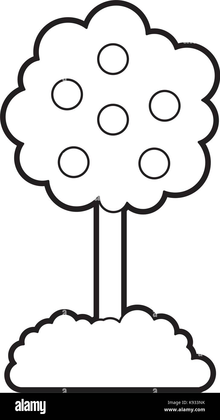tree with fruit natural forest environment concept Stock Vector Image ...