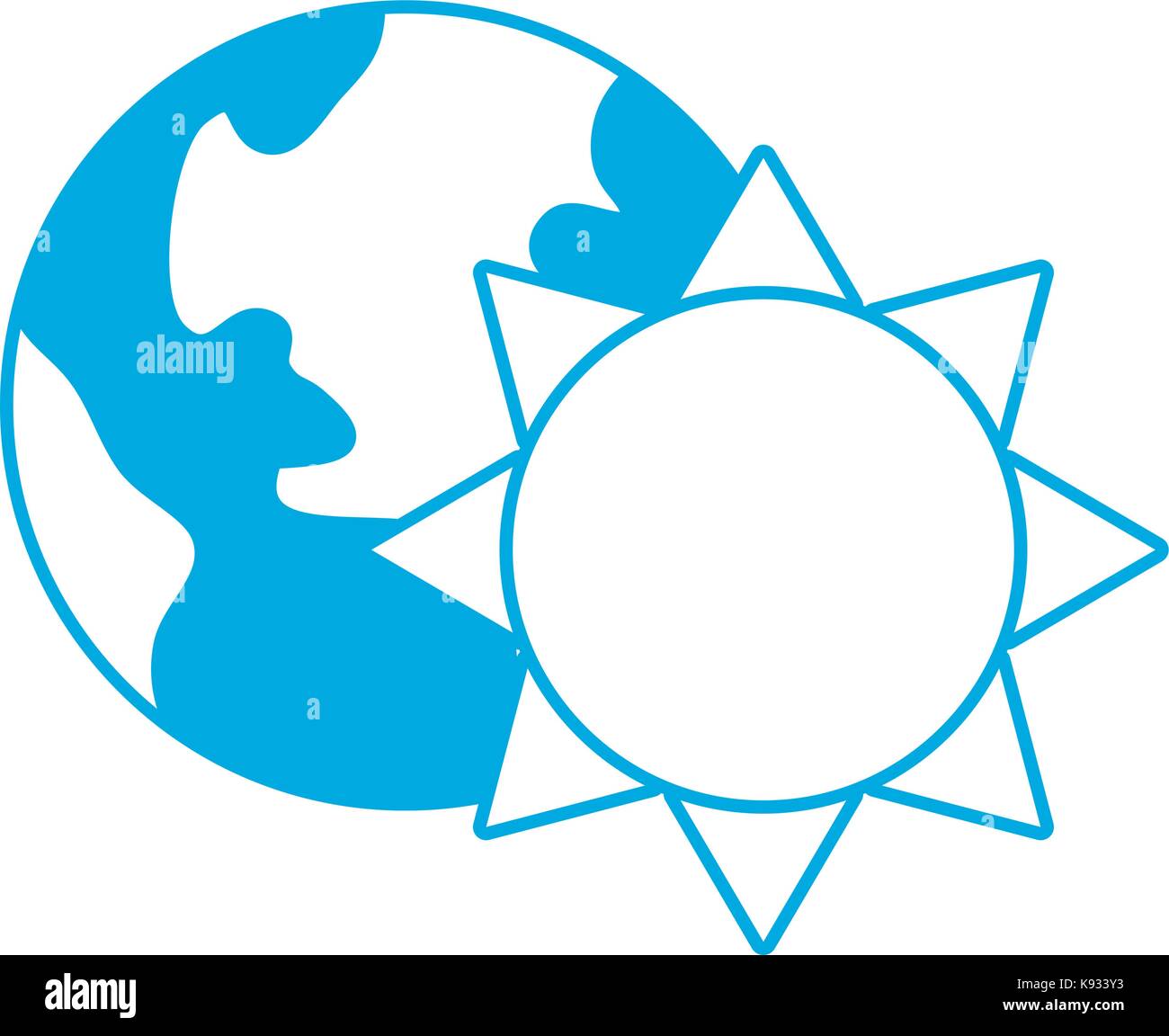 earth planet and sun icon Stock Vector Image & Art - Alamy