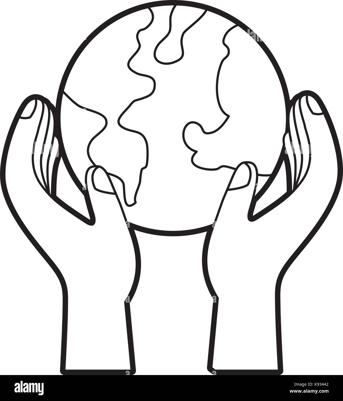 Hand Holding Earth Clipart Coloring
