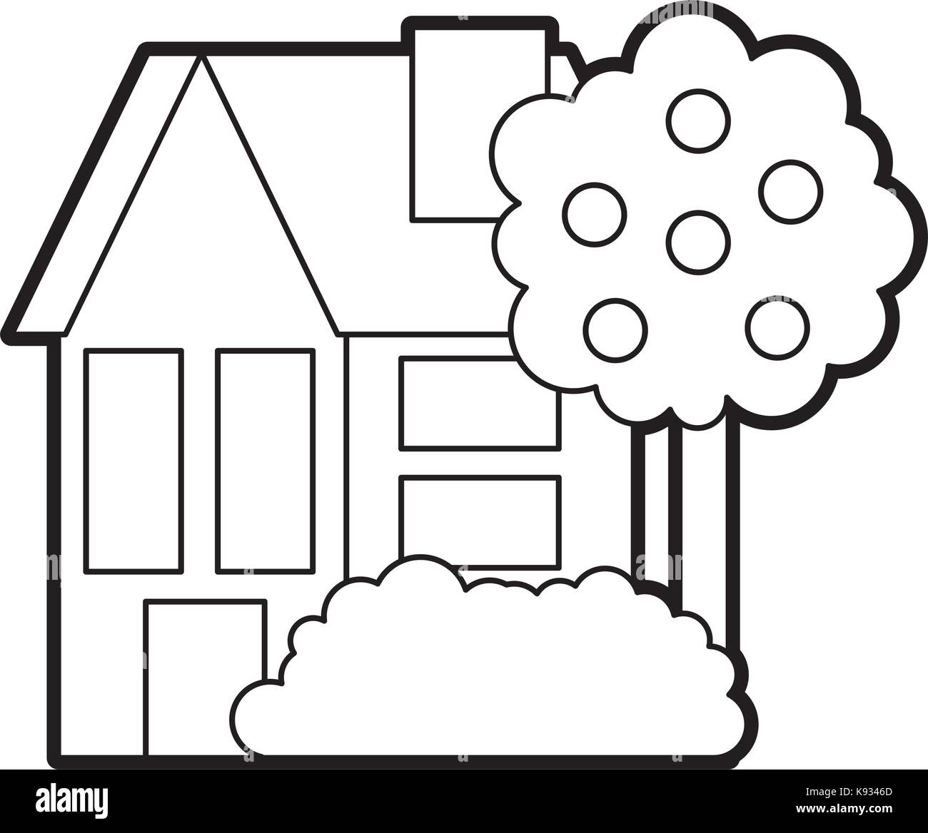 house fruit tree residence property real estate architecture Stock ...