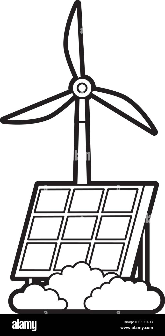 solar panel windmill technologies alternative energy sources Stock ...