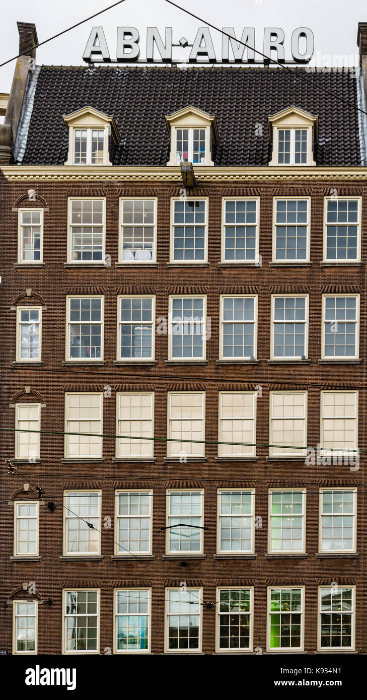 Windows of ABN Amro building in Dam Square, Amsterdam Stock Photo - Alamy