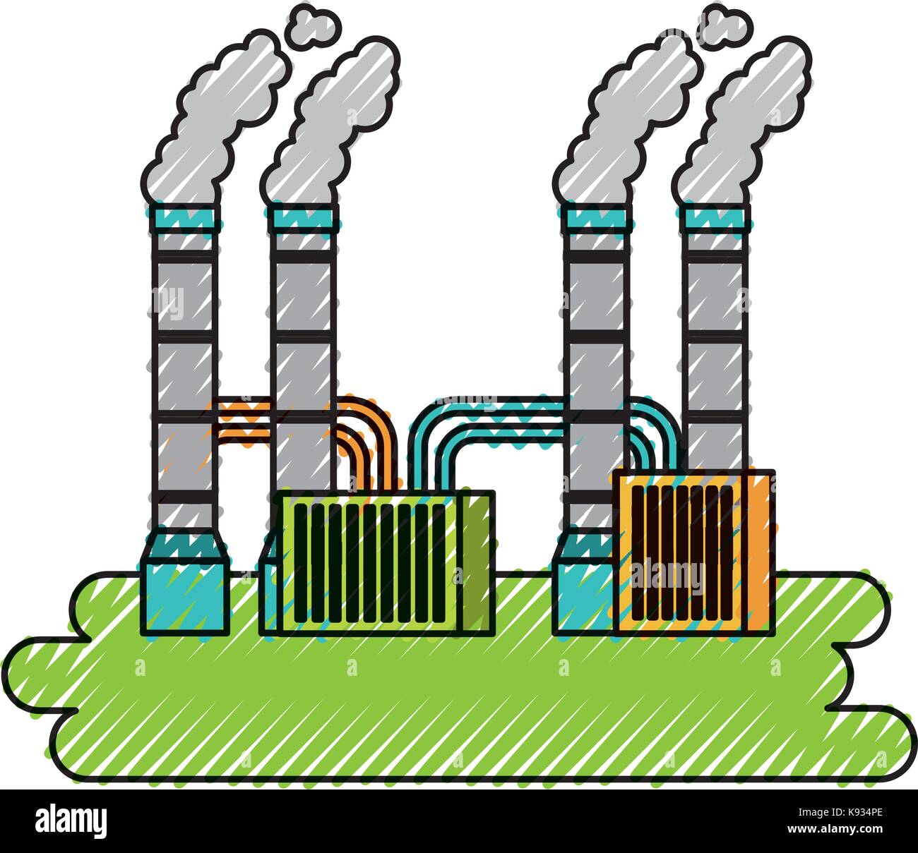 pollution from factory smoking industrial concept Stock Vector Image ...