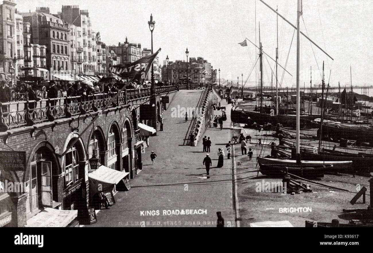 Kings Road and beach Brighton East Sussex England 1895 Stock Photo - Alamy