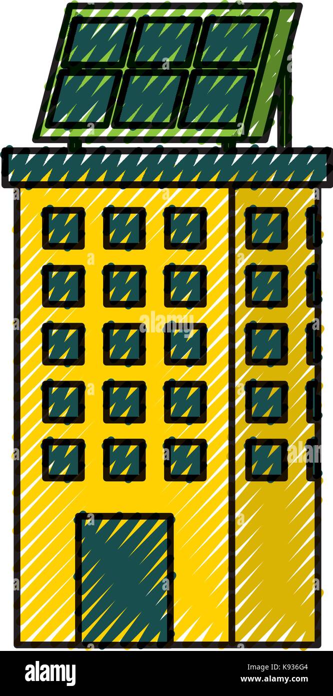 green energy urban ecology nature house or business building with solar ...