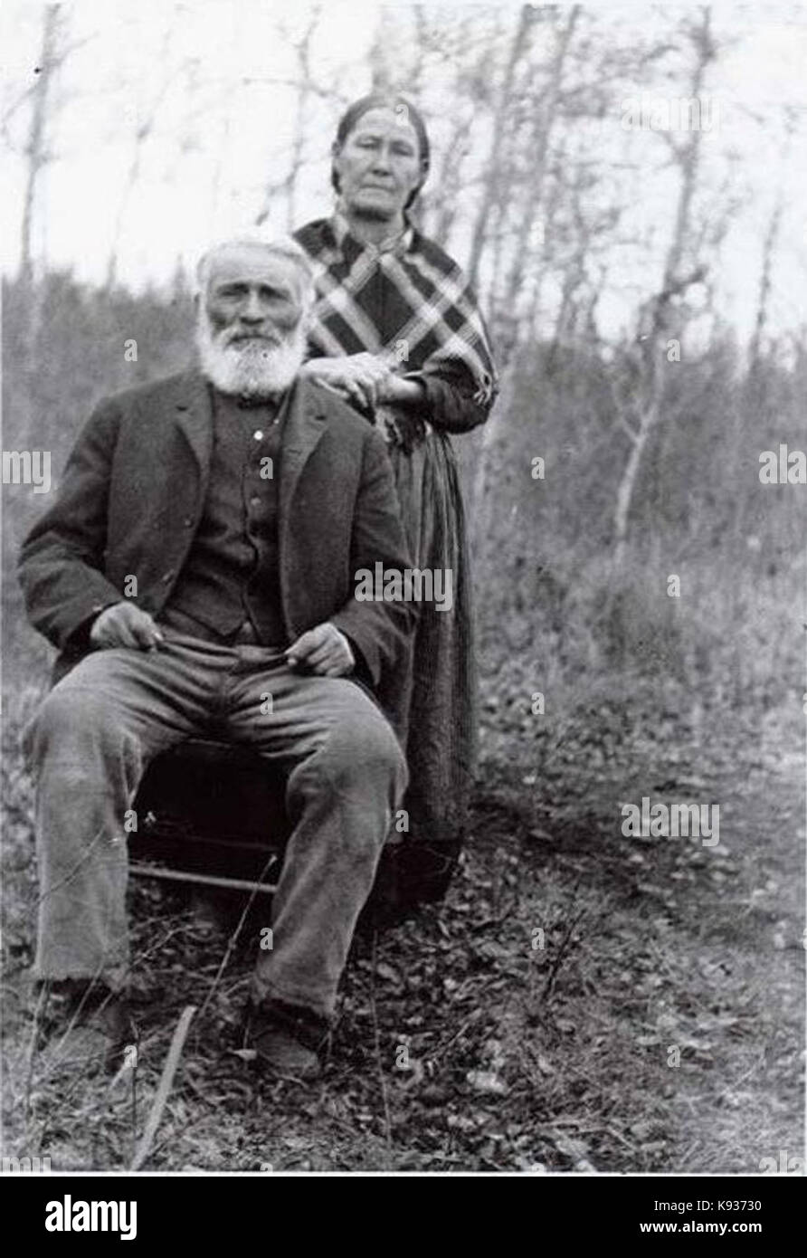 Louis Letendre and Angelique Dumas Metis Batoche Sask 1910 Stock Photo ...