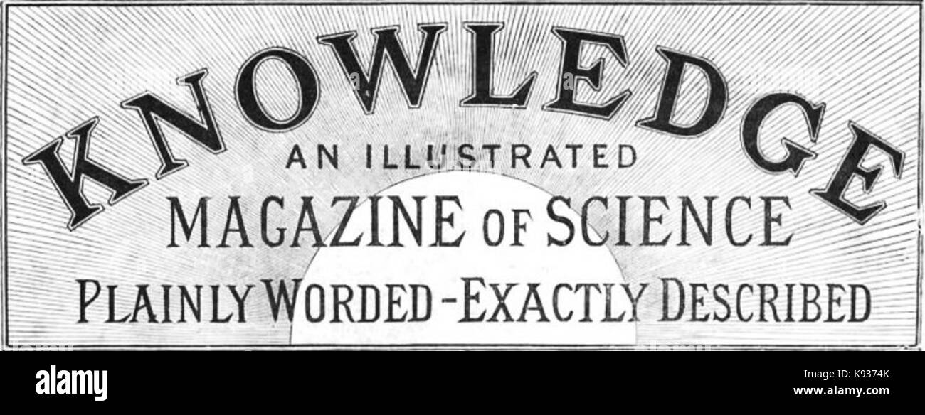 Knowledge An Illustrated Magazine of Science Stock Photo - Alamy
