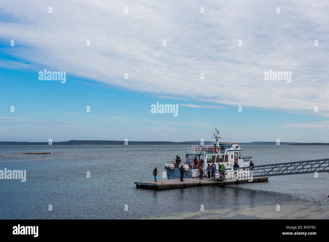 Landing Pontoon on Niapiskau Island, Canada Stock Photo - Alamy