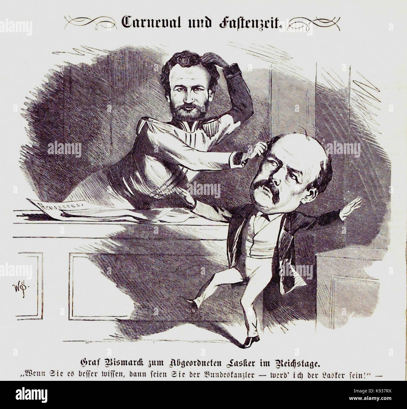 Kladderadatsch 1870 0090 lasker bismarck (2 Stock Photo - Alamy