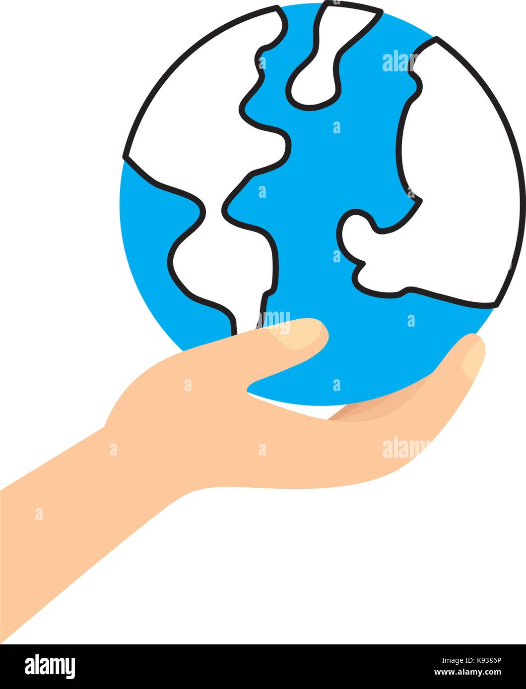 hand holding planet earth ecological environmental concept Stock Vector ...