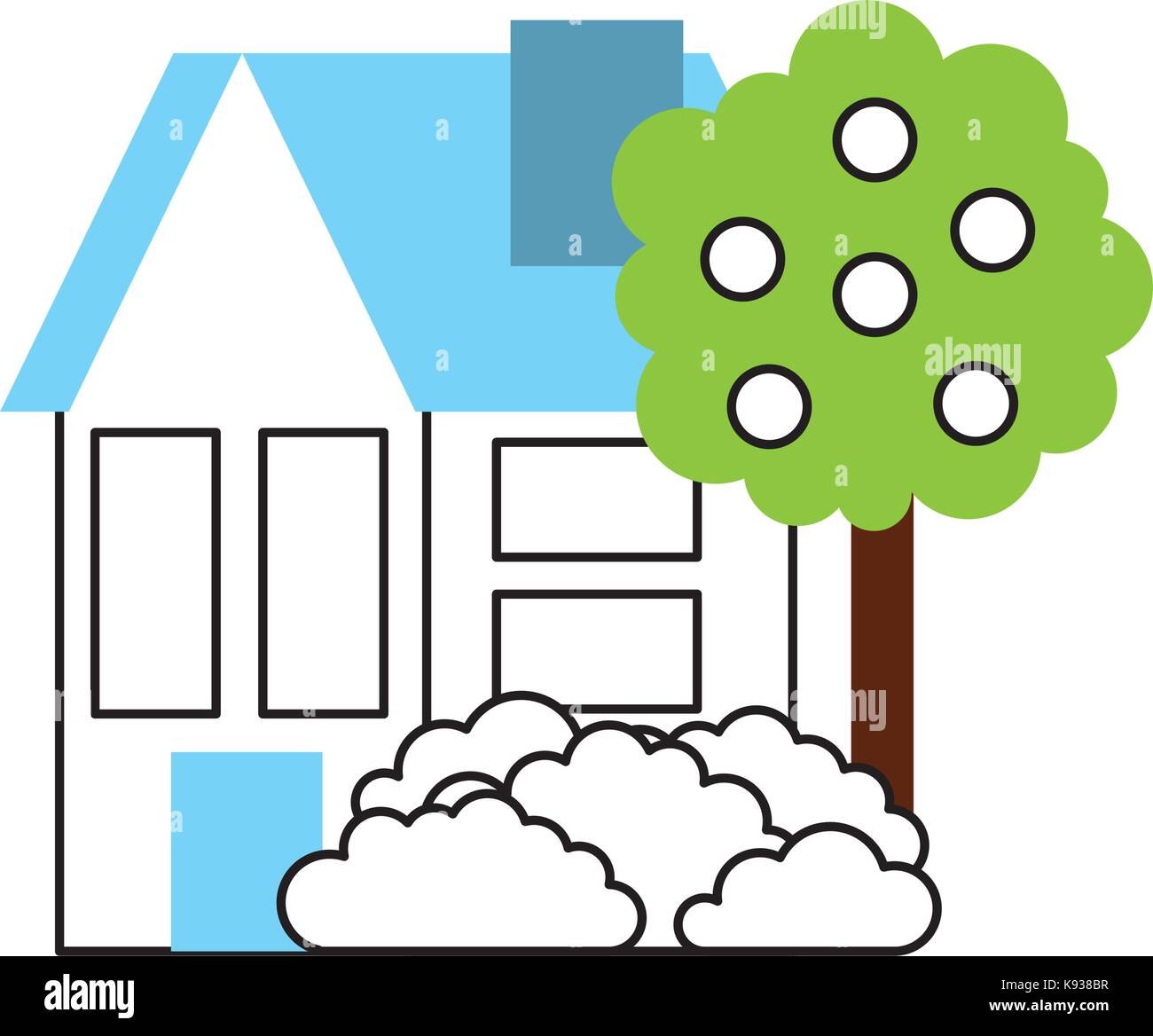 house tree fruit residence property real estate architecture Stock ...