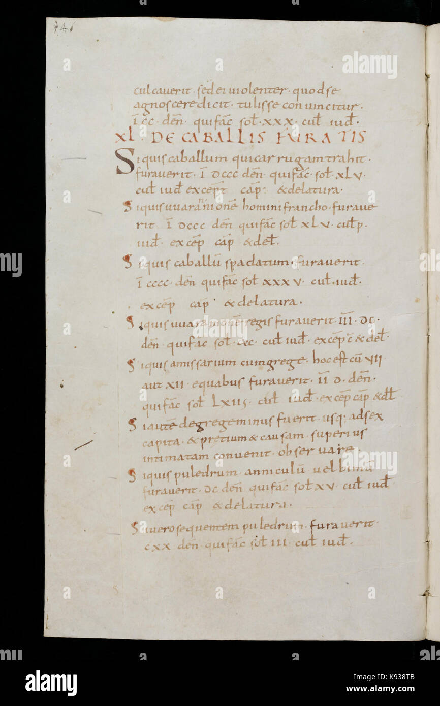 Lex Salica is an ancient legal code used by the Salian Franks. MS 728 ...