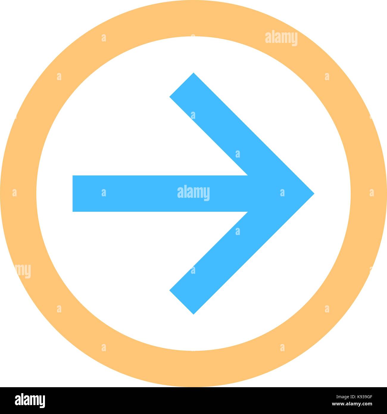 Arrow sign direction icon circle button in circular shape. Quick and ...