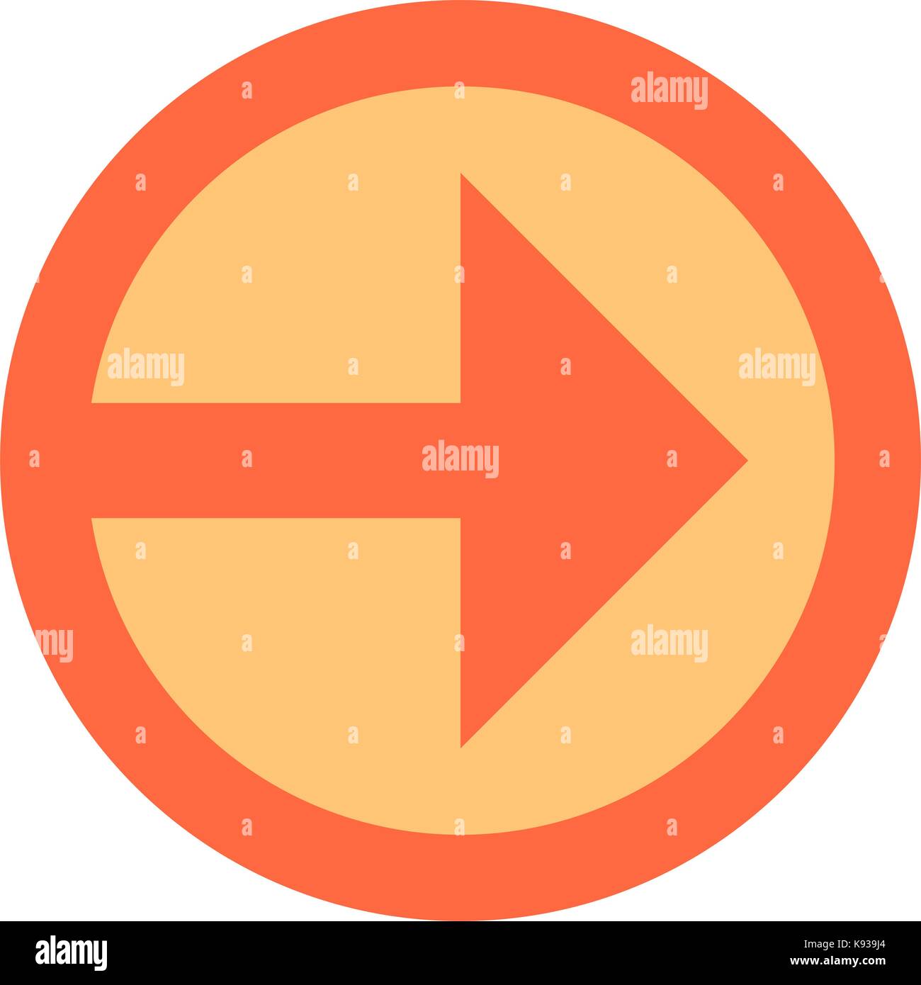 Arrow sign direction icon circle button in circular shape. Quick and ...