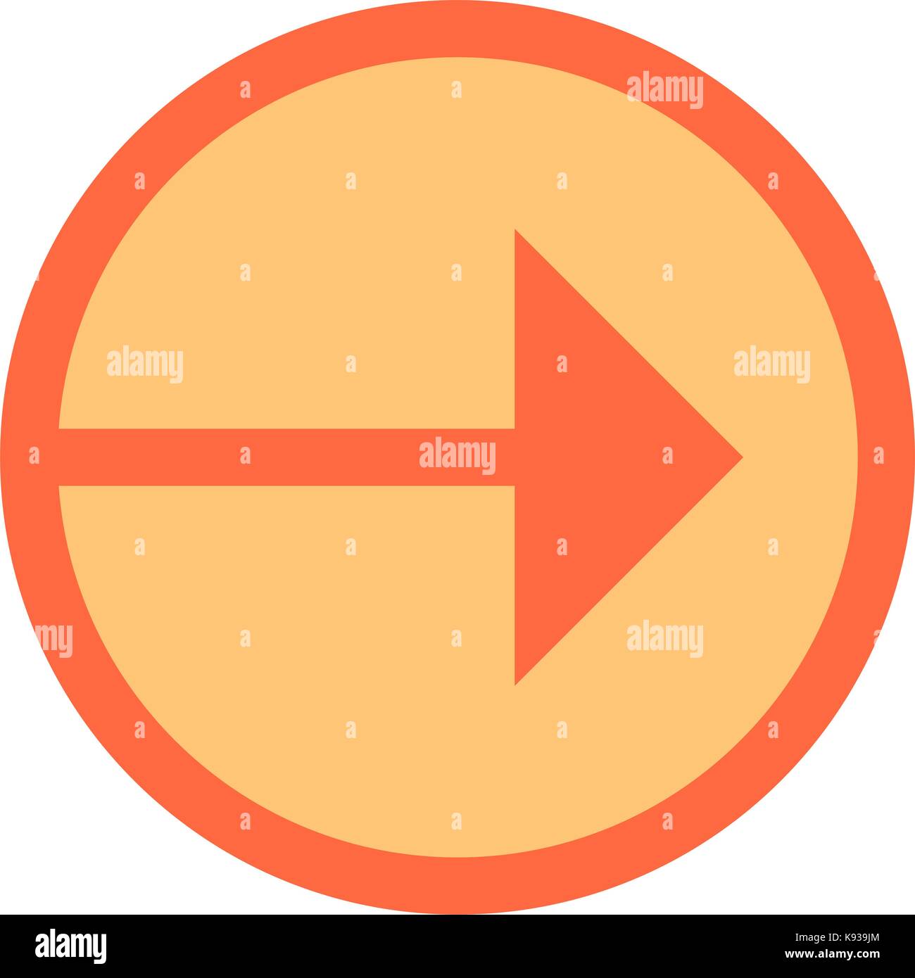 Arrow sign direction icon circle button in circular shape. Quick and ...