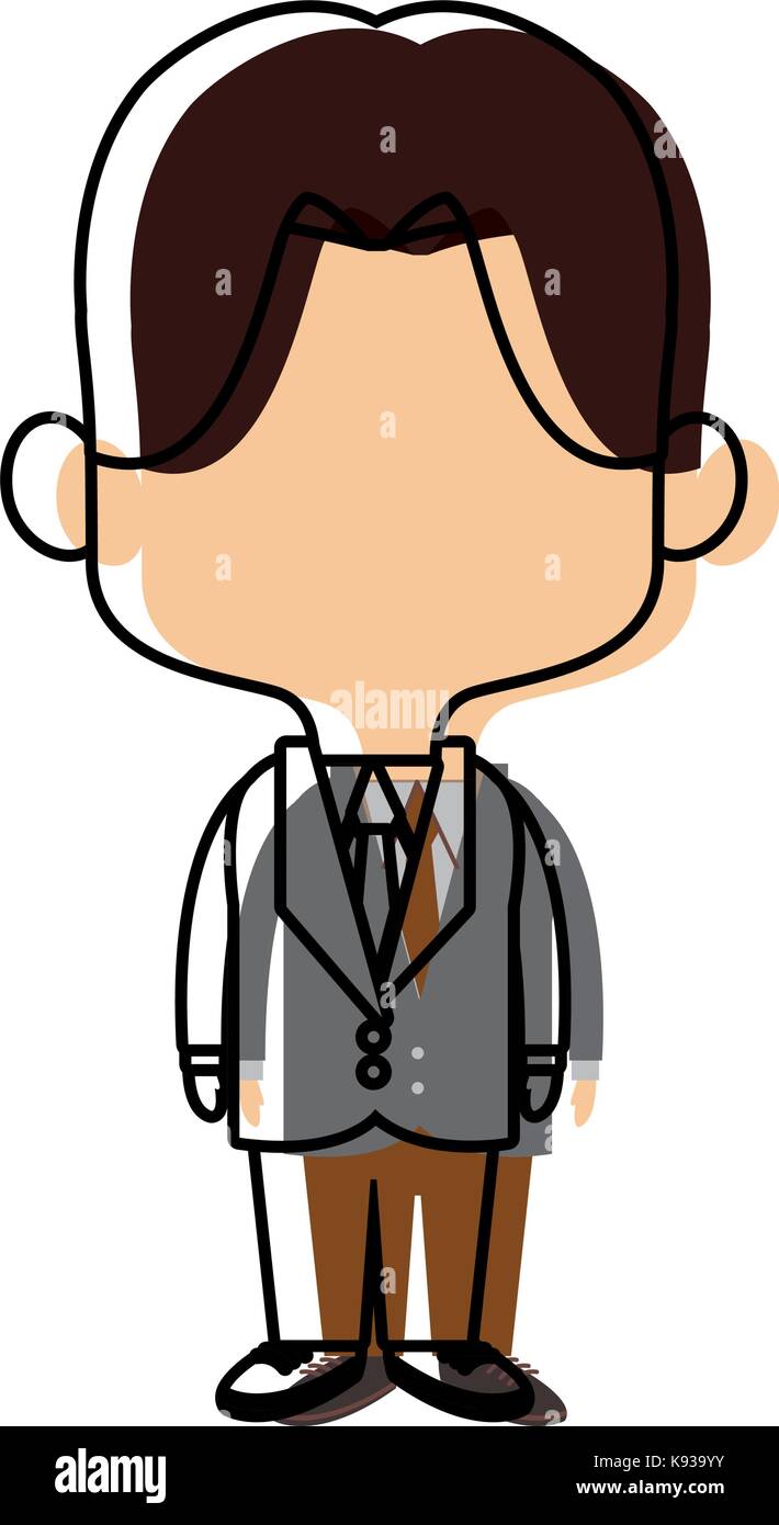 cute man cartoon standing formal clothes character Stock Vector Image ...
