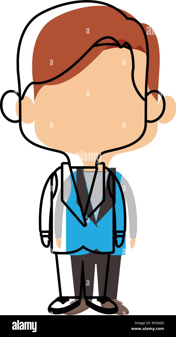 cute man cartoon standing formal clothes character Stock Vector Image ...